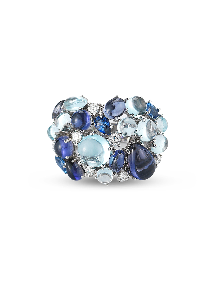 Roberto Coin Shanghai Ring with Diamond, Lolite, Topaz, and Sapphires ...