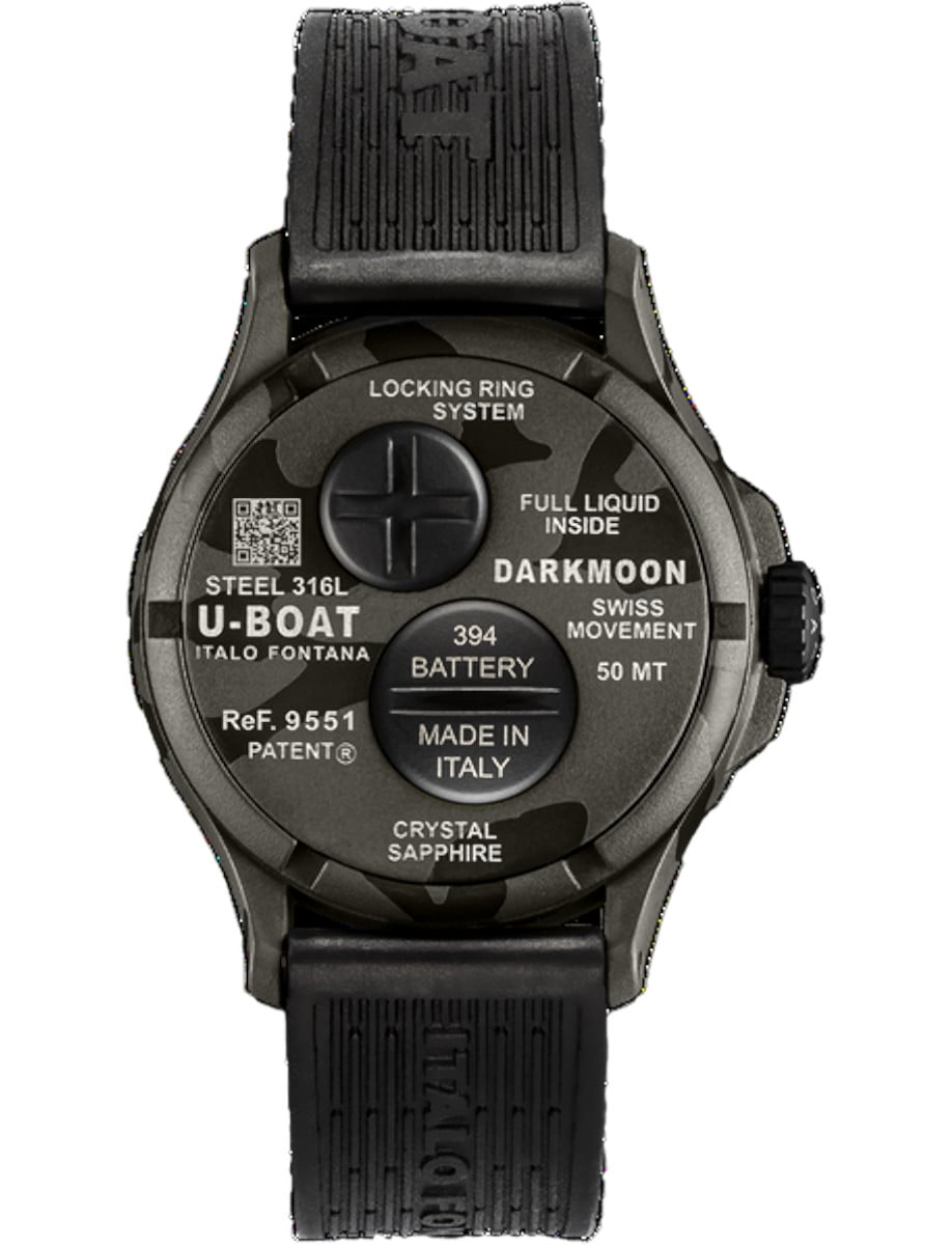 U-BOAT Darkmoon Darkmoon 40mm BK Grey Curved Camouflage | Feldmar Watch Co.